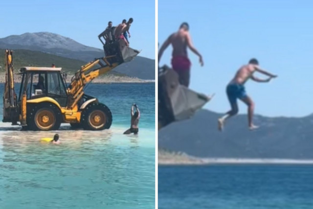 'HERCEGOVAČKE OLIMPIJSKE IGRE' Bager u jezeru poslužio kao skakaonica ...